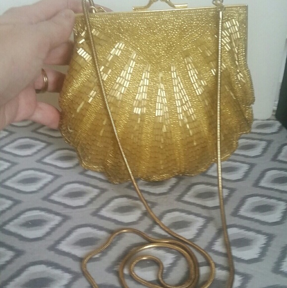 Marchi | Bags | Vintage Marchi Gold Beaded Shell Evening Bag | Poshmark